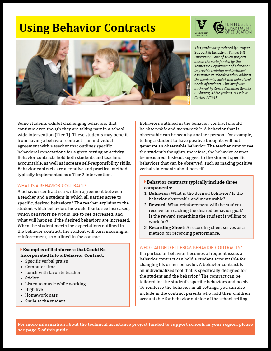 Behavior Contracts - A Practical Intervention Guide - Limened